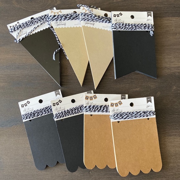 Party Supplies | Diy Kraft Paper Decorative Pennant Banner Set Of 8 In ...